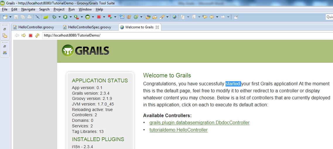 Grails Hello World | Grails Tutorial